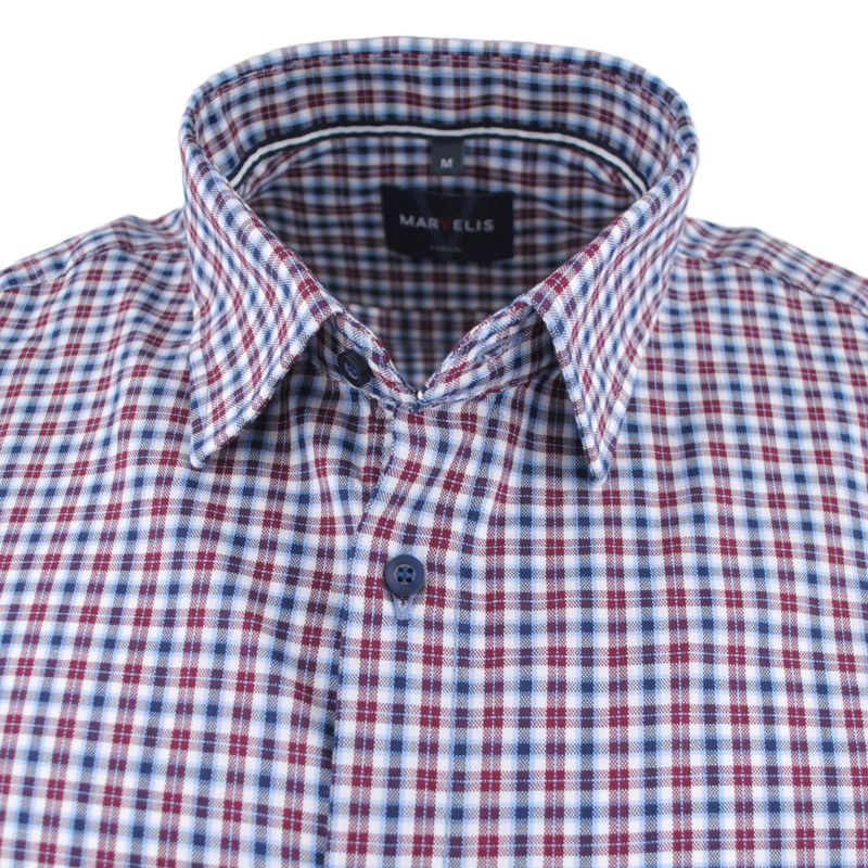 Chemise homme MARVELIS bordeaux/bleu/blanc Modern Fit - Homm & Gars